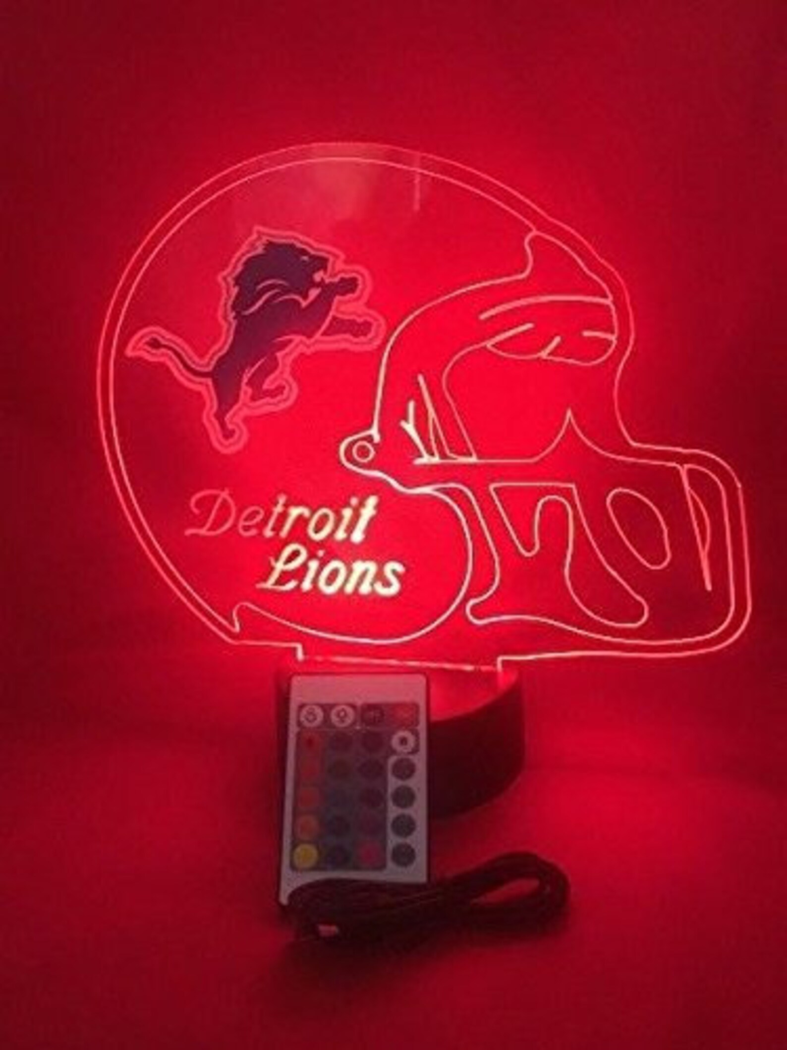 Detroit Lions Night Light Up Table Lamp Football Helmet Sports | Etsy