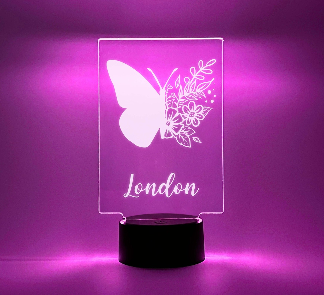 Custom Personalized Name Night Light up Table Lamp LED Girls Colorful ...