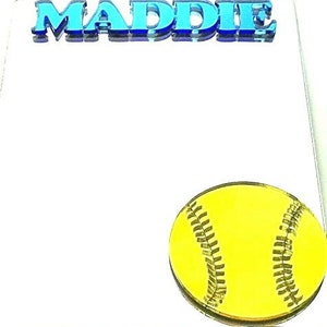 Softball Locker Mirror Personalized Back to School Magnetic Sports ...