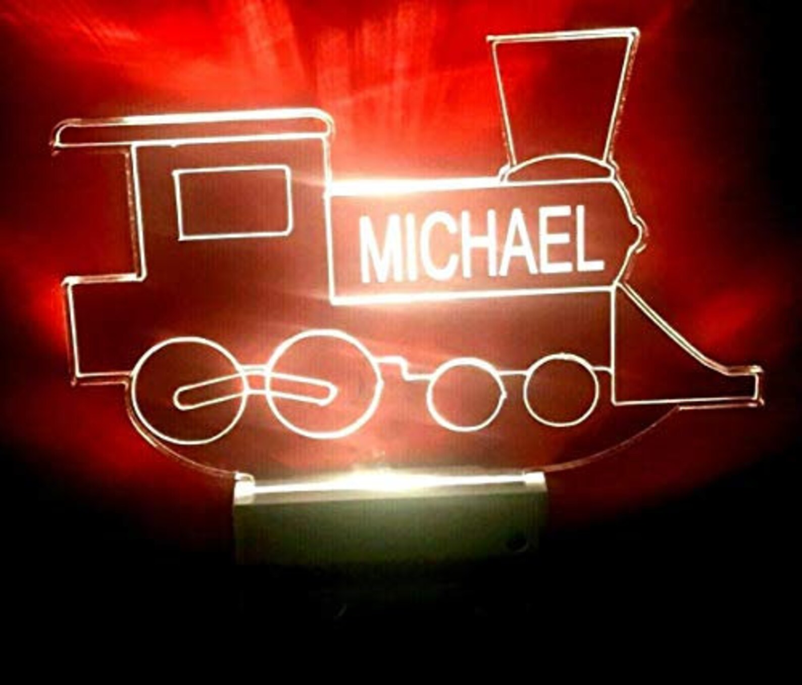 Train Night Light Multi Color Personalized LED Wall Plug-in | Etsy