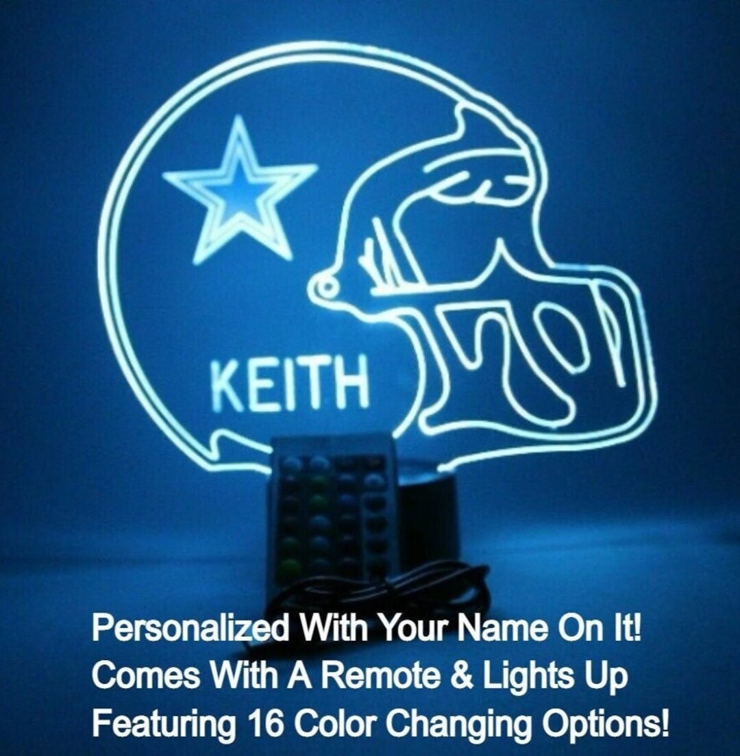 Dallas Cowboys Night Light up Table Lamp Sports Football Helmet LED ...