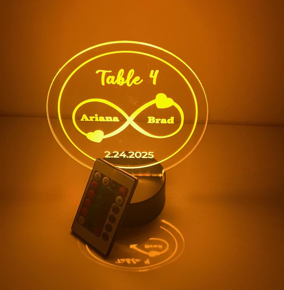 Custom Personalized Light up 16 Colors LED Party Infinity Couple ...