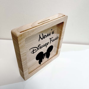 Personalized Mickey Minnie Mouse Design Money Box Wooden Coin Savings ...