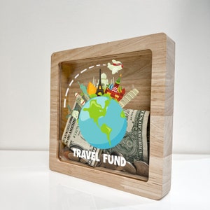 Travel the World Shadow Box Personalized Adventure Memory Box, Wooden ...