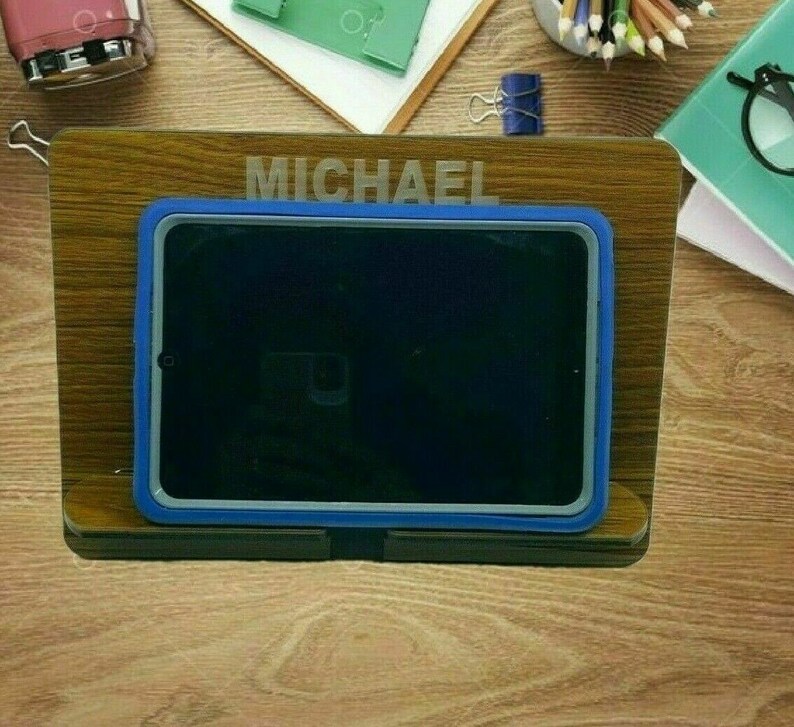 Tablet Ipad Holder Stand Custom Desktop Organizer Personalized - Etsy