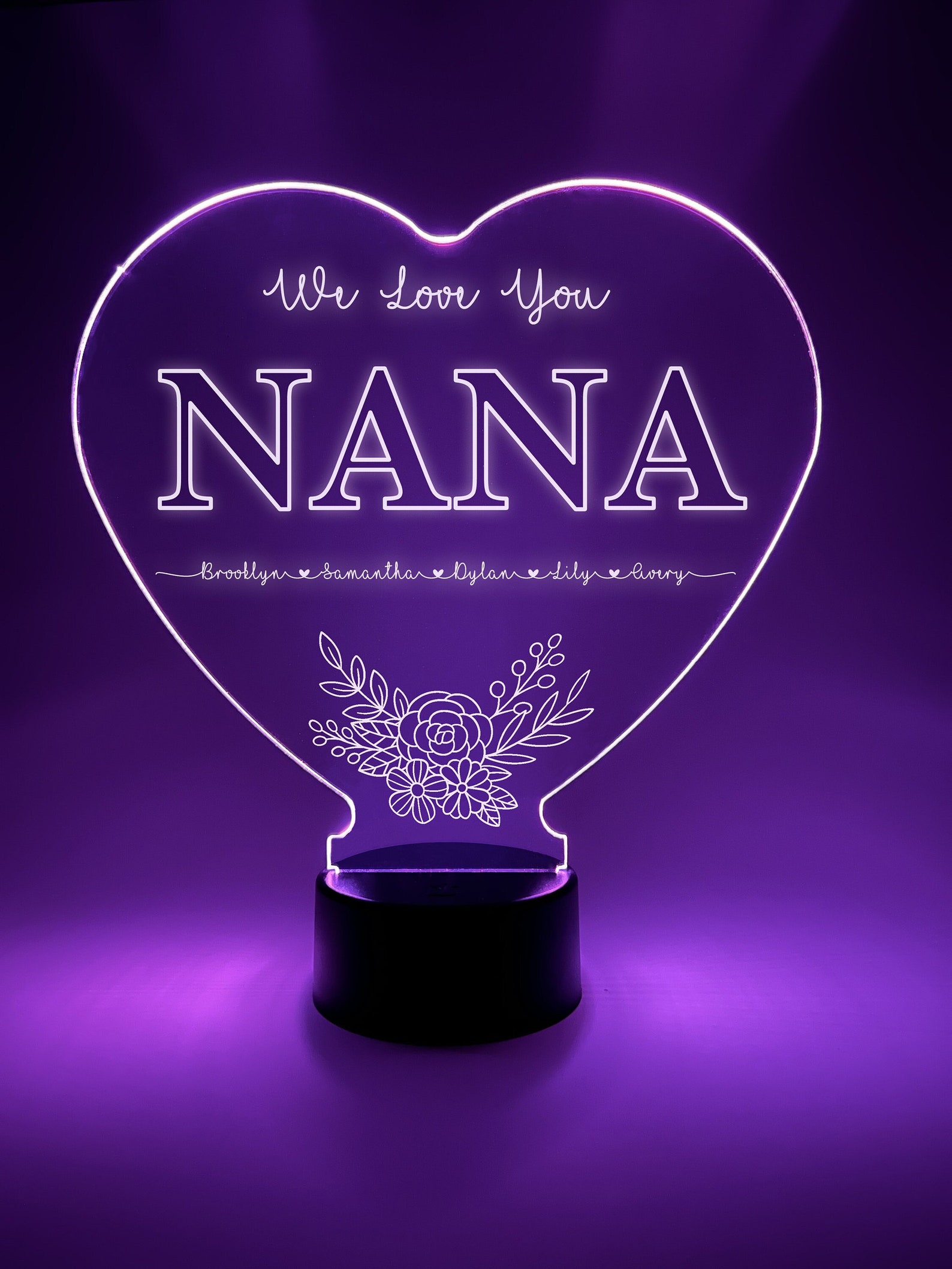 We Love You Grandpa Dad Pops Daddy Father's Day Heart Night Light up ...