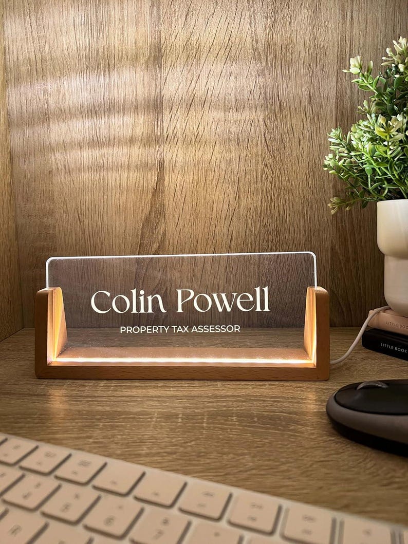 Personalized Name & Title Desk Plate Stand | Nameplate Sign ...