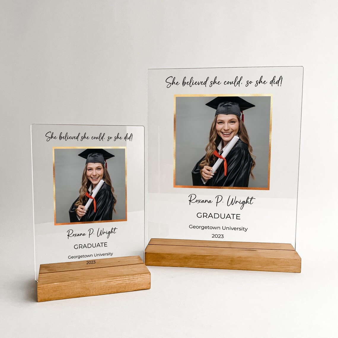 Personalized Wood Desk Stand Custom Graduation Cap Tassel Diploma Grad ...