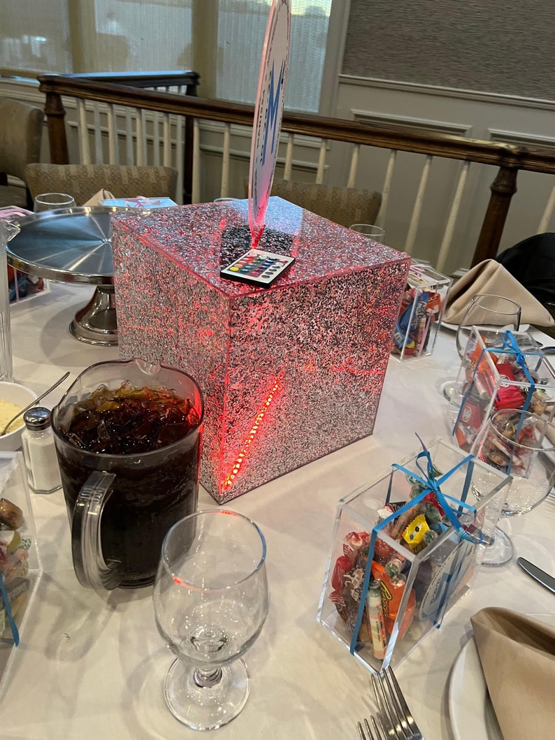 Shimmering Light up Personalized Custom Party Box Table - Etsy