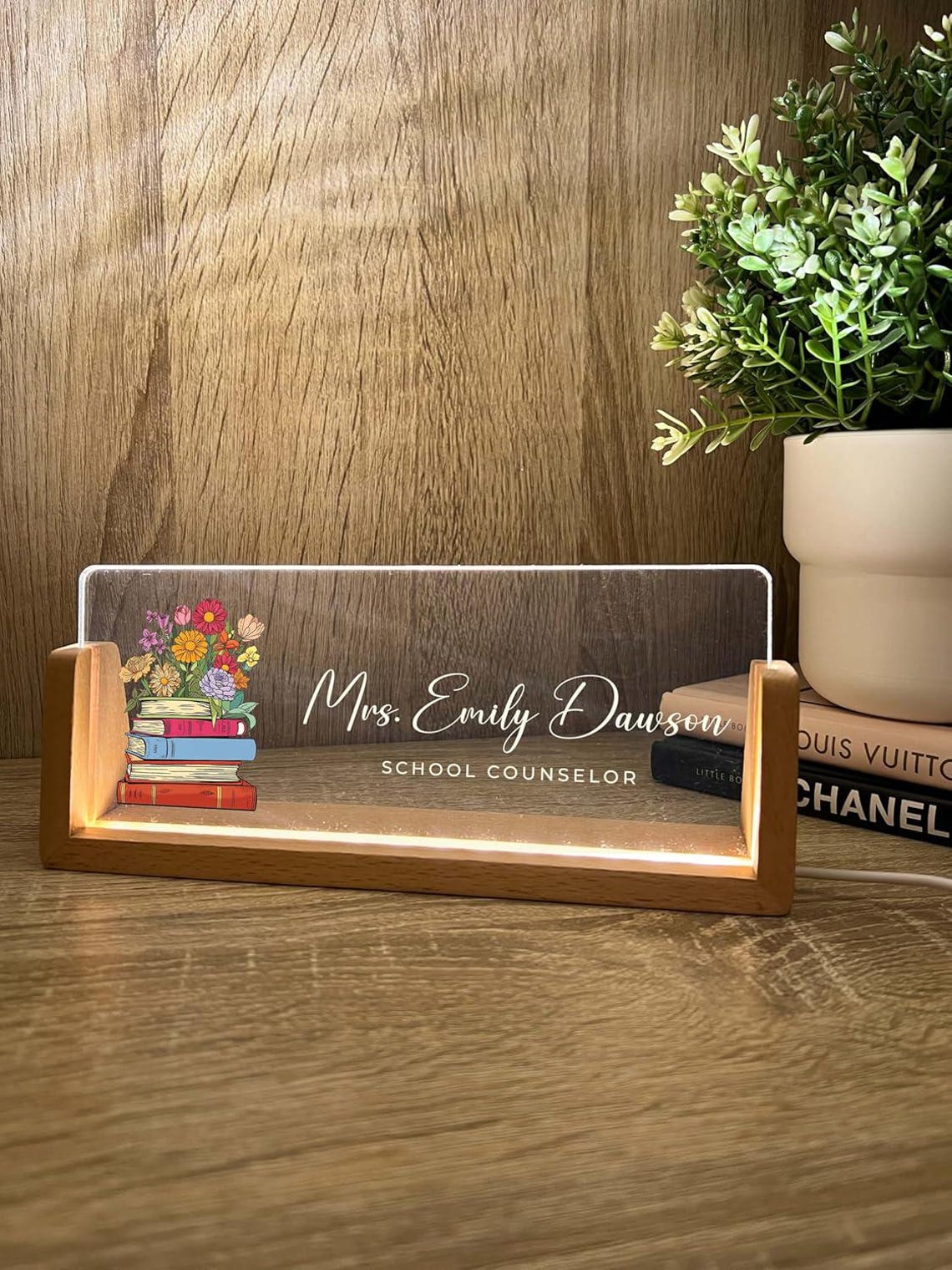 Personalized Name & Title Desk Plate Stand | Career School Student ...