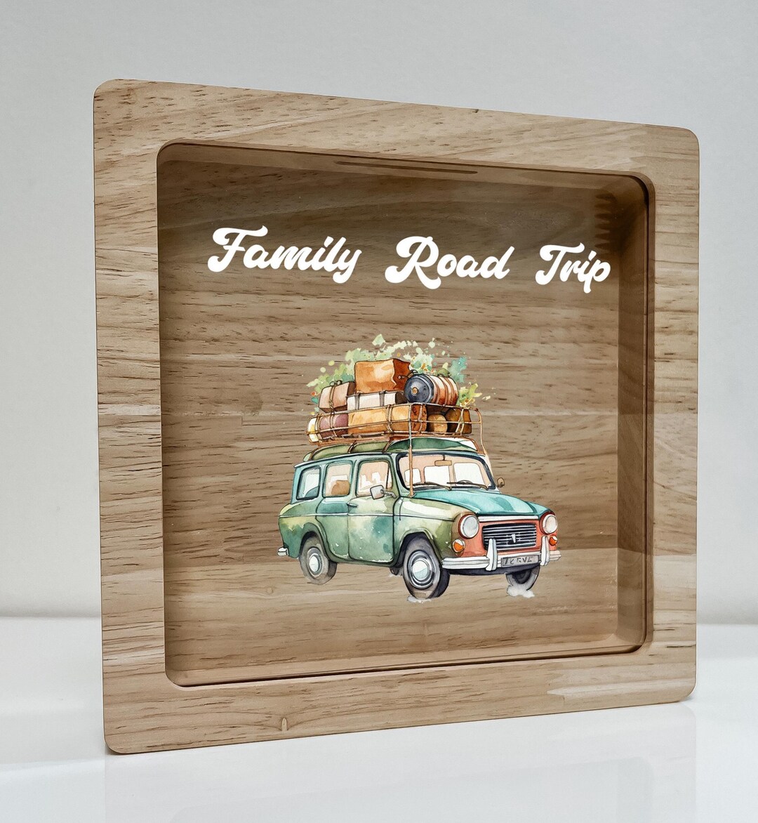 Family Road Trip Shadow Box Personalized Adventure Memory Box, Wooden ...
