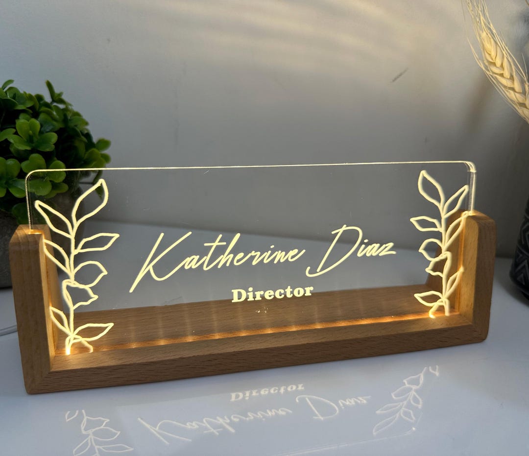 Nameplate Stand Plaque Custom Office Decor | Desk Name Plate ...