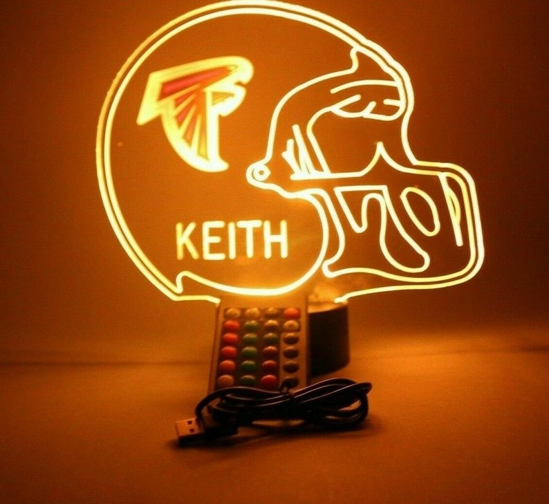 Atlanta Falcons Night Light up Table Lamp Football Helmet - Etsy