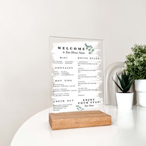 Custom Wifi Password Sign Personalized Freestanding Table Desk Stand ...