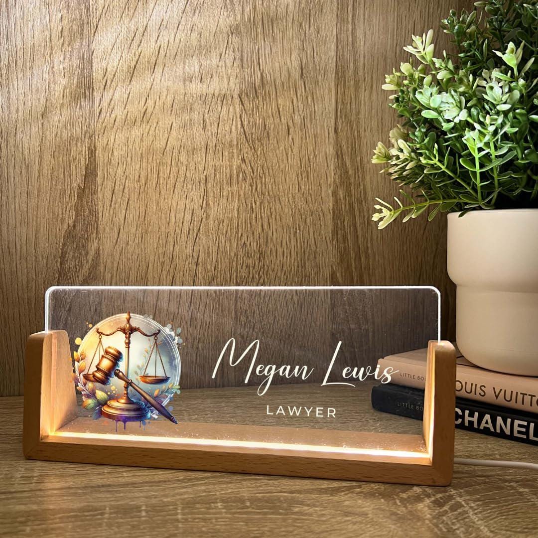 Personalized Name & Title Desk Plate Stand | Lawyer Law Attorney ...