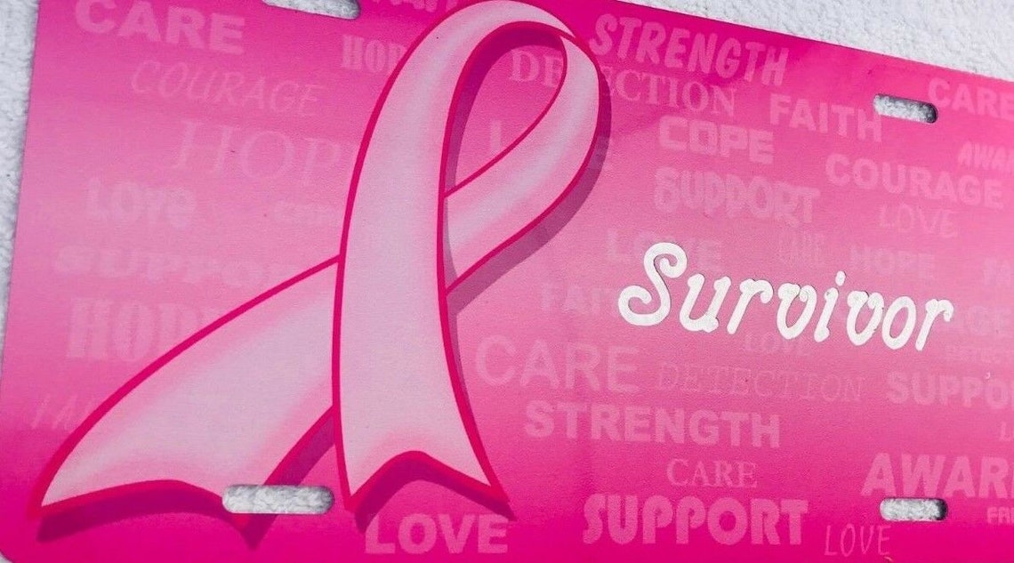 Pink Ribbon Personalized Custom License Vanity Plate Free - Etsy