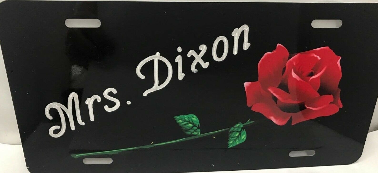 Red Rose Long Stem Personalized Custom License Vanity Plate Free ...