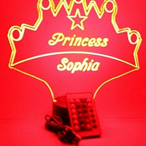 Royalty Fairy Princess Crown Night Light up Table Desk Lamp LED ...