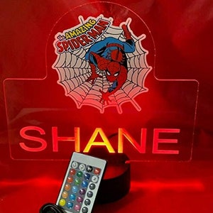 Spider Man Superheroes Night Light up Table Desk Lamp LED - Etsy