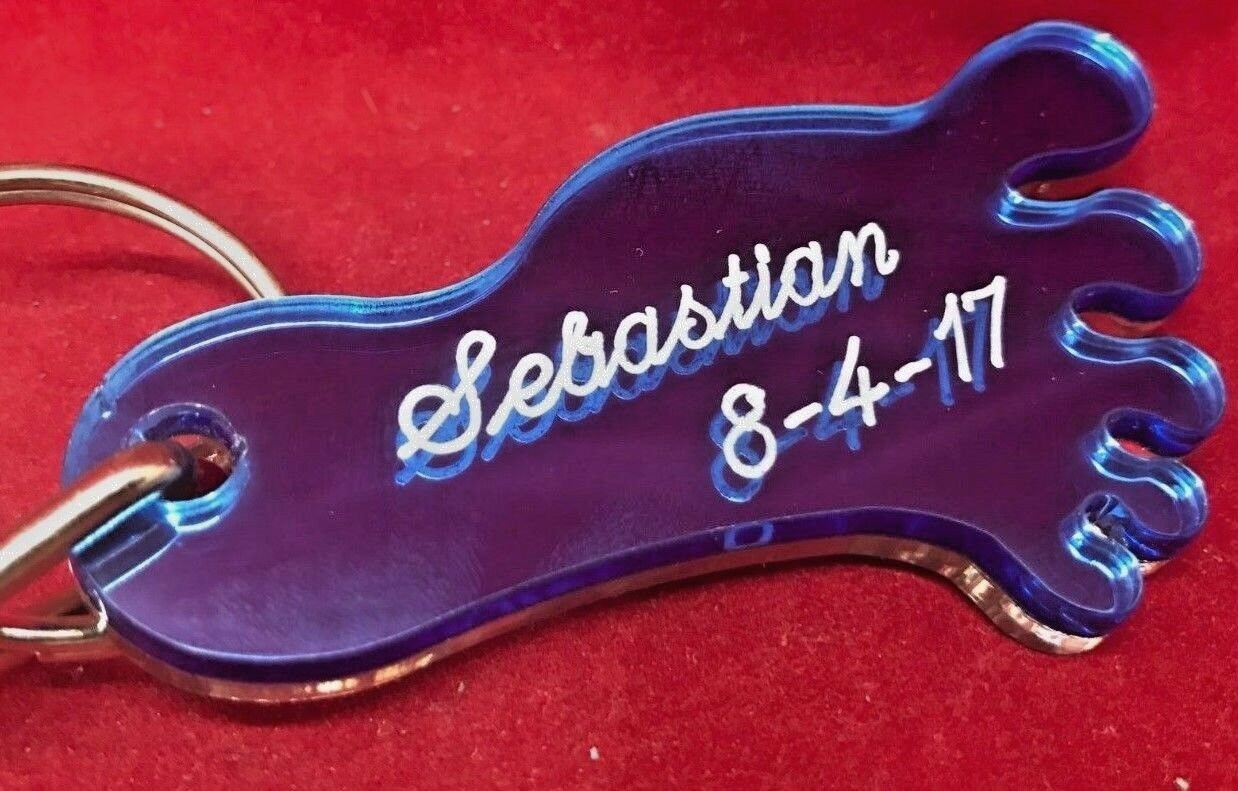 Baby Foot Cute Keychain Personalized Custom Name Free Engraved | Etsy