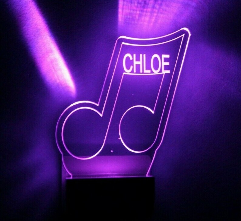 Music Notes Night Light Multi Color Personalized LED Wall - Etsy