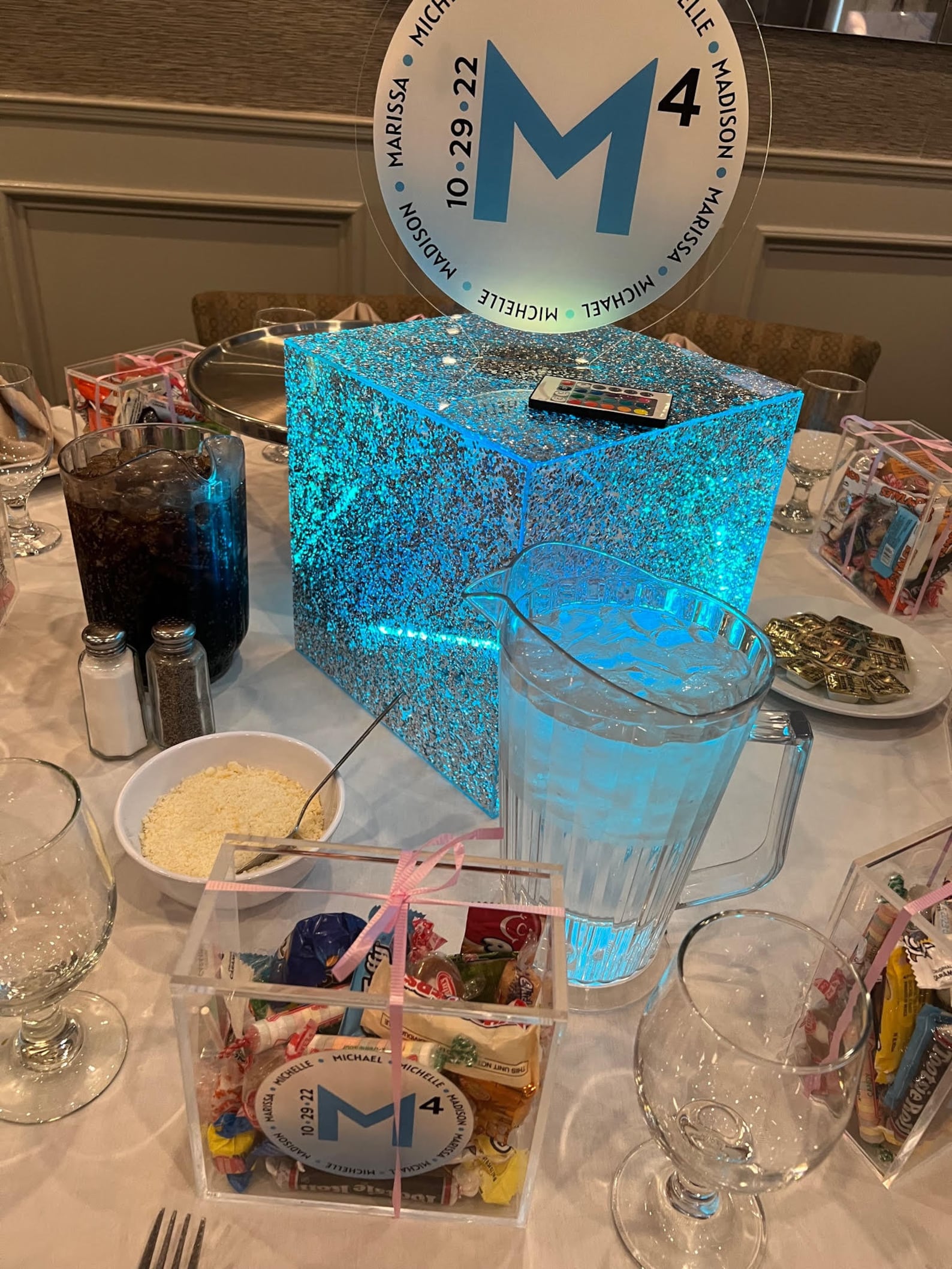 Shimmering Light up Personalized Custom Party Box Table - Etsy