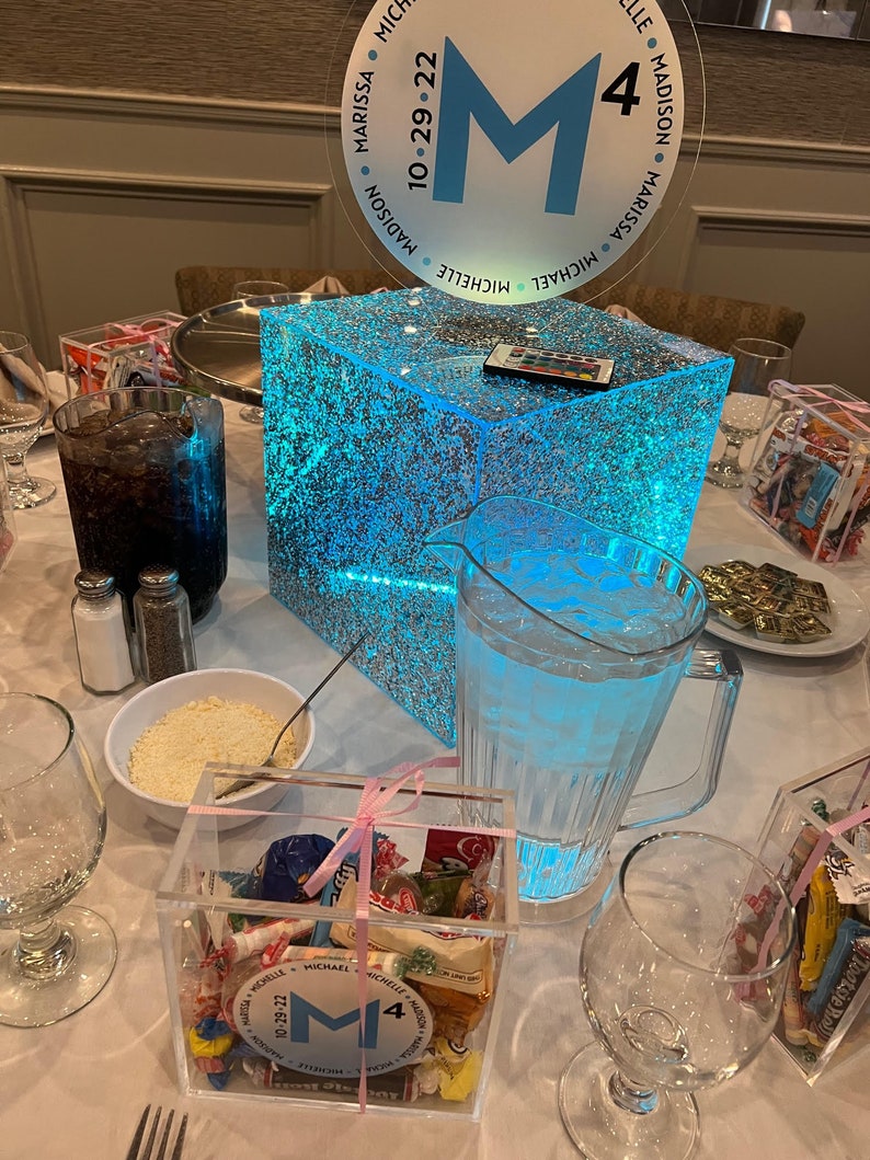 Shimmering Light up Personalized Custom Party Box Table - Etsy
