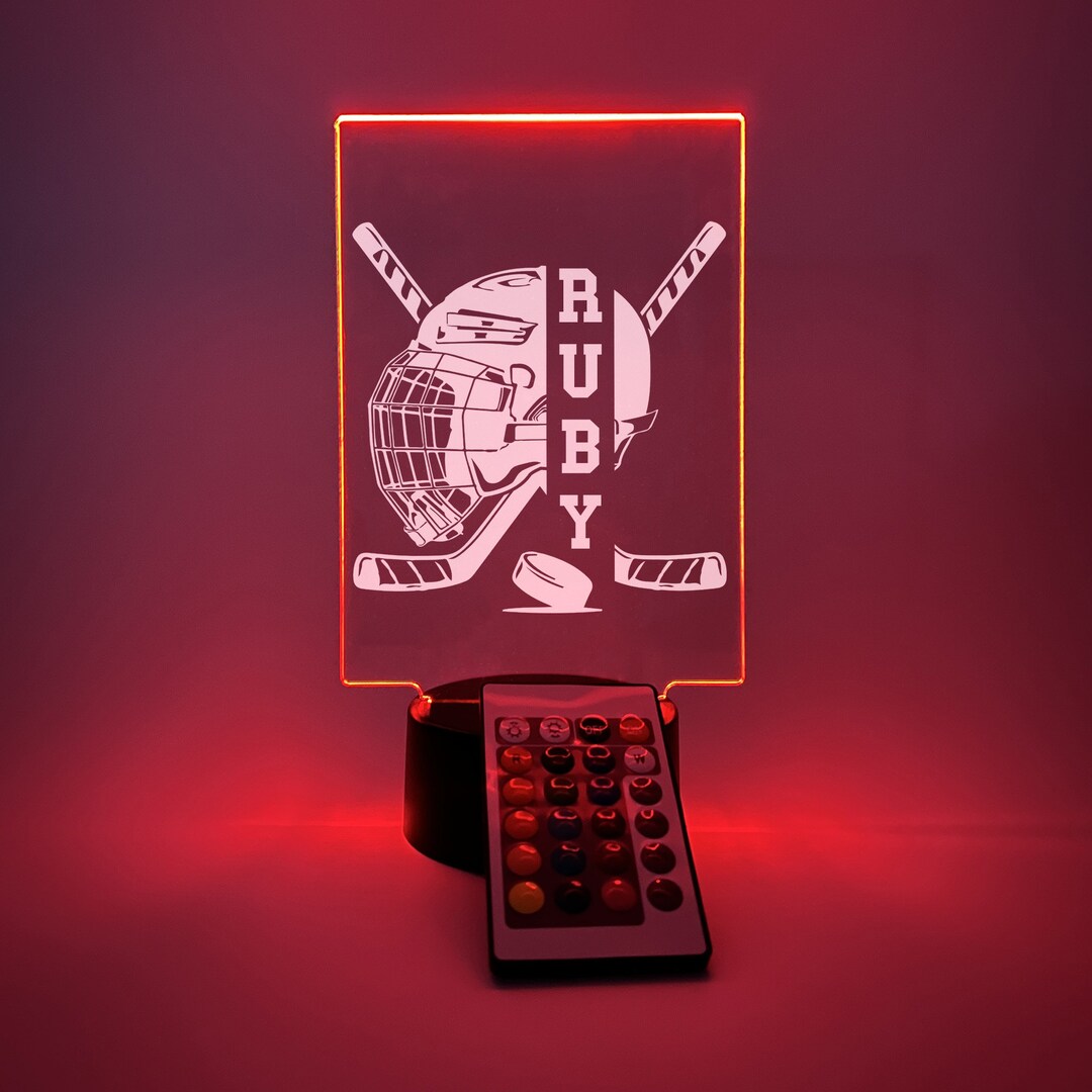 Hockey Player Gear Sports Night Light up Table Desk Lamp LED ...