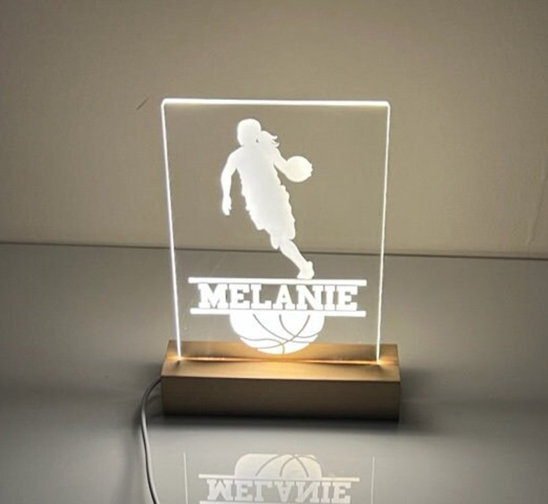 Personalized Basketball LED Night Light | Basketball Player Night Light ...