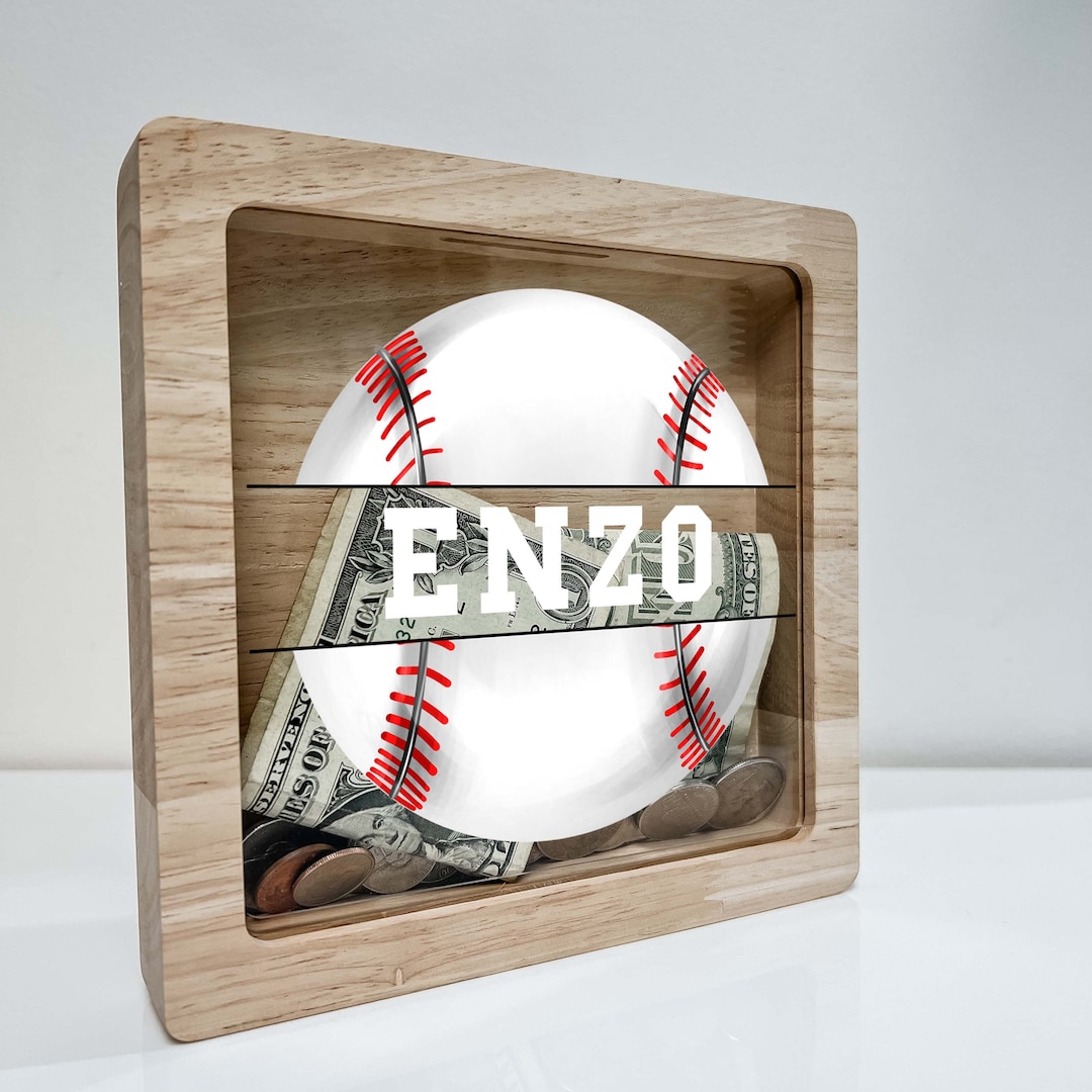 Personalized Savings Piggy Bank Money Box, Baseball Sports Player Boys ...