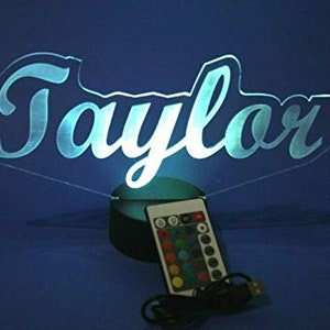 Script Cursive Custom Shape Any Name Made to Order Room Night Light up ...