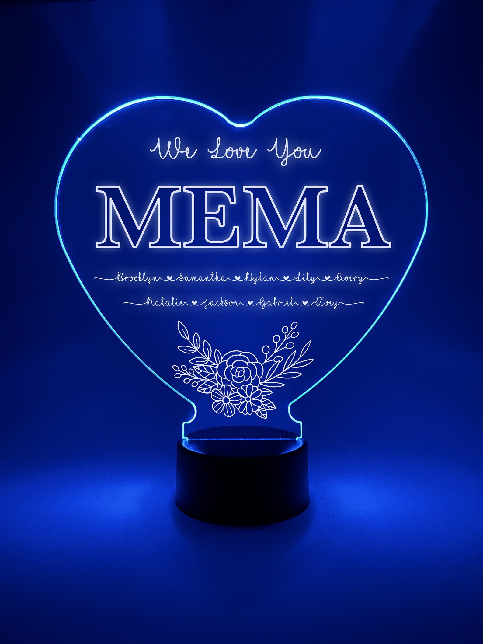 We Love You Grandpa Dad Pops Daddy Father's Day Heart Night Light up ...