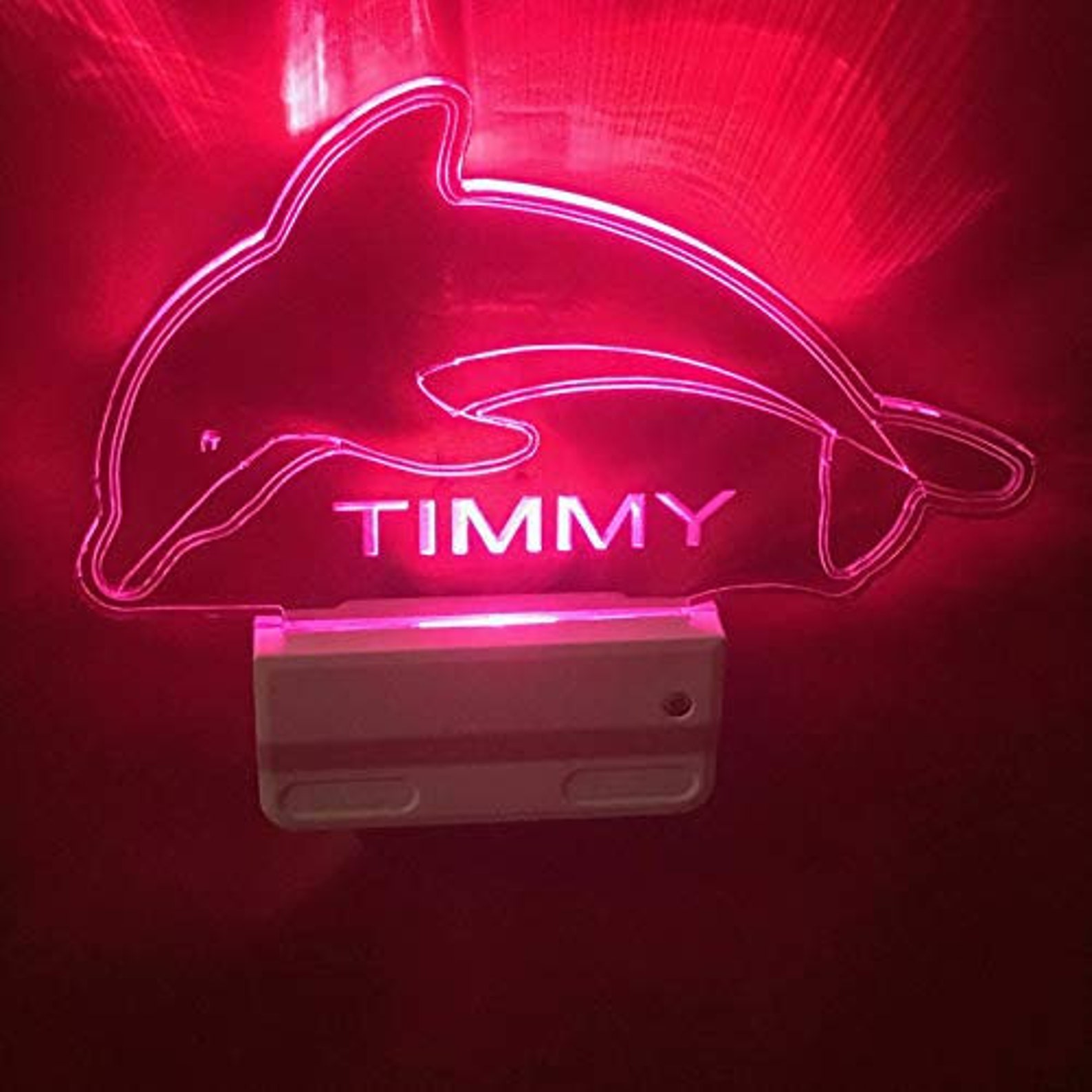 Dolphin Night Light Multi Color Personalized LED Wall Plug-in | Etsy