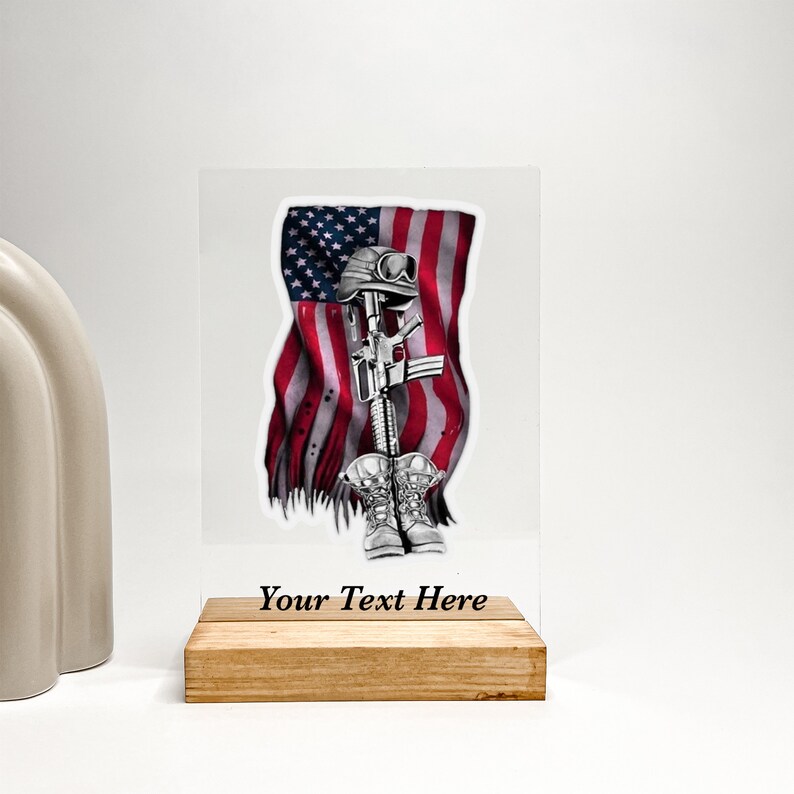 Custom Personalized LED Wood Table Stand in Loving Memory Condolence ...