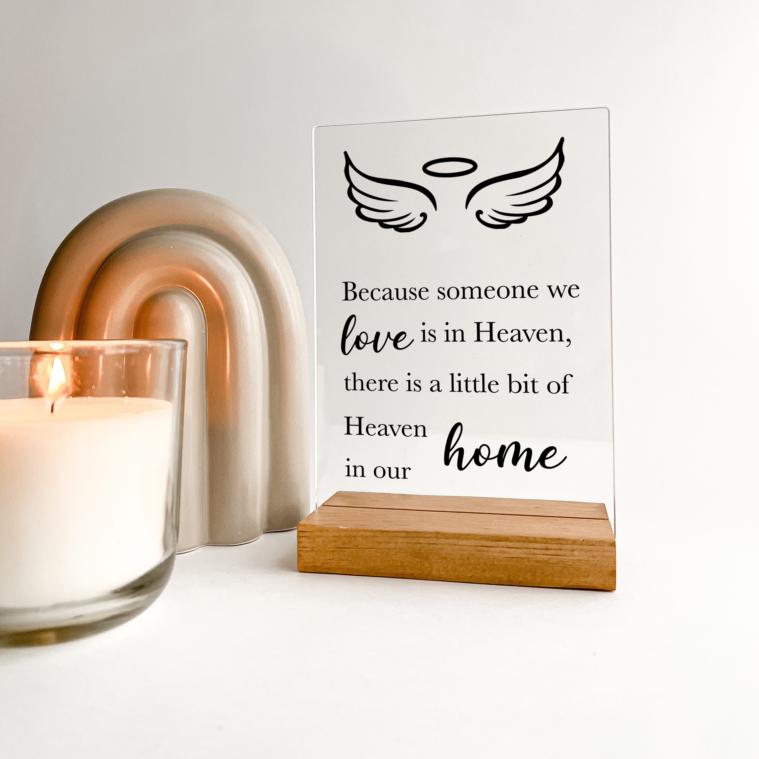 Custom Personalized Wood Stand Plaque in Loving Memory Rest in Peace ...