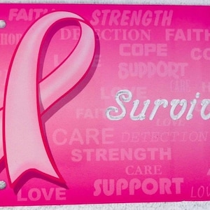 Pink Ribbon Personalized Custom License Vanity Plate Free Engraved Auto ...