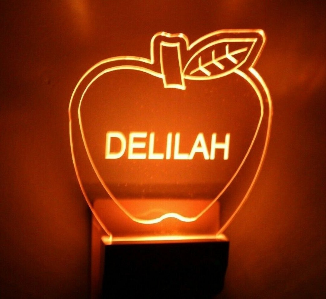 Apple Night Light Multi Color Personalized LED Wall Plug-in Cool-touch ...