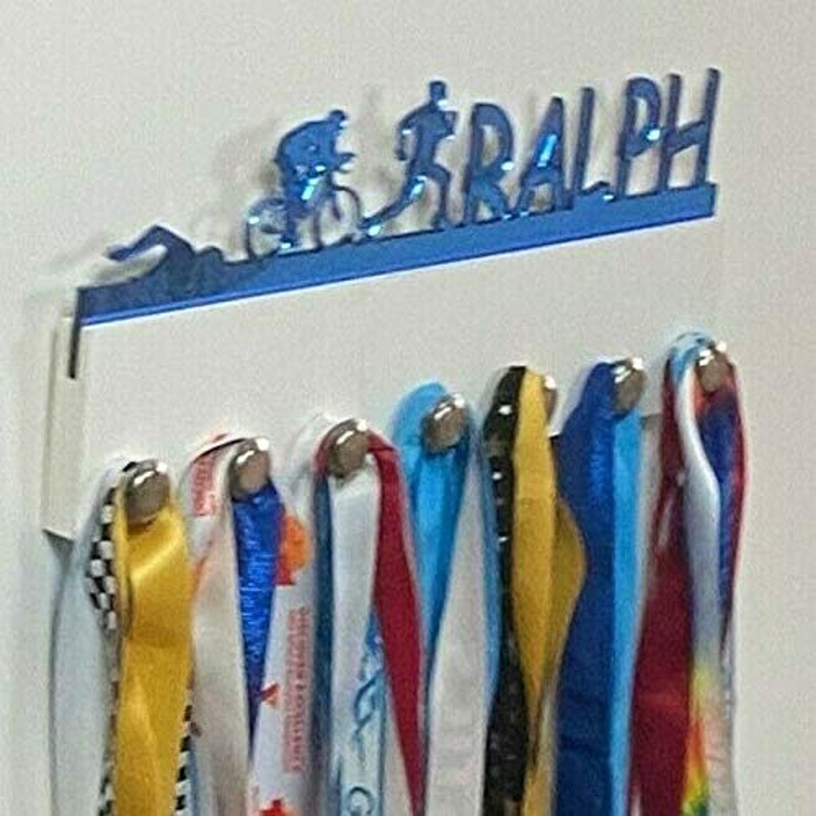 Custom Personalized Name Medal Holder Triathlon Multi Sports | Etsy