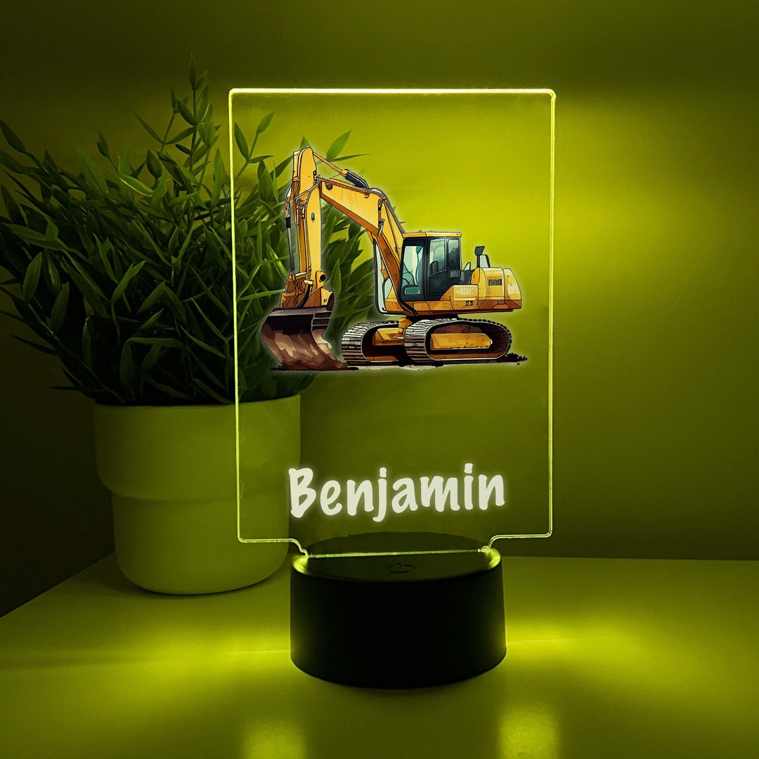 Custom Personalized LED Stand Night Light up Table Lamp Boys Room Decor ...