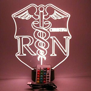 RN Nursing Registered Nurse Caregiver Medic Night Light up Table Desk ...