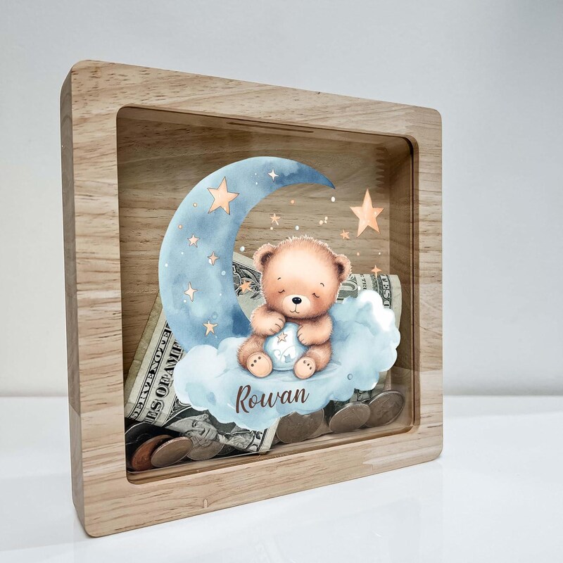 Custom Teddy Bear Bank - Etsy