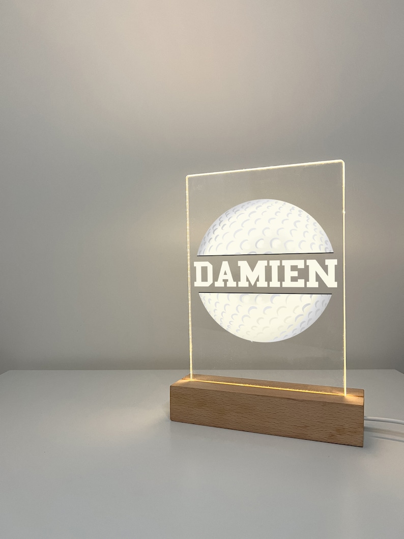 Custom Personalized Name LED Wood Stand Room Night Light up Table Lamp ...