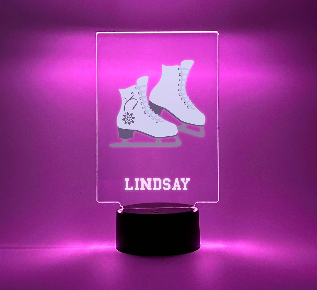Personalized Ice Skater Figure Skating Light Up, 16 Colors LED Room ...