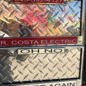 Chrome License Plate Frame Metal Custom Personalized Engraved ...