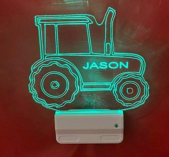 Tractor Night Light Multi Color Personalized LED Wall Plug-in | Etsy