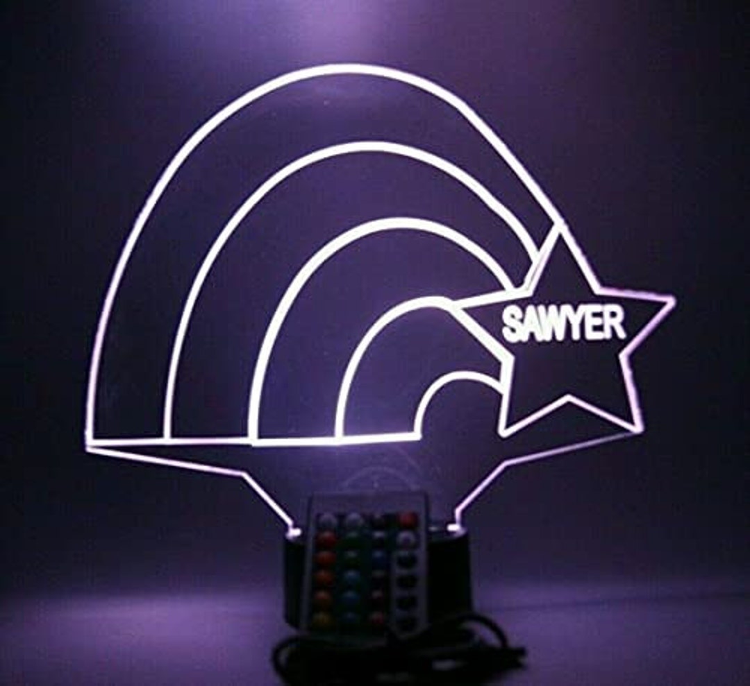 Rainbow Star Bright Night Light up Table Desk Lamp LED Personalized ...