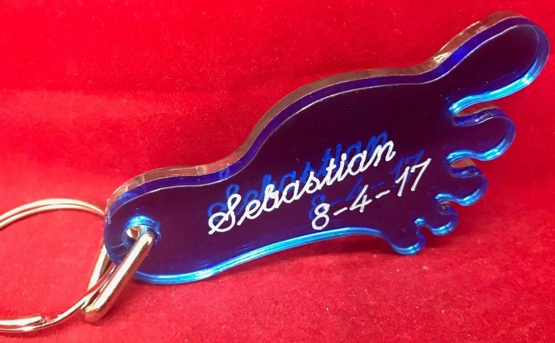 Baby Foot Cute Keychain Personalized Custom Name Free Engraved | Etsy
