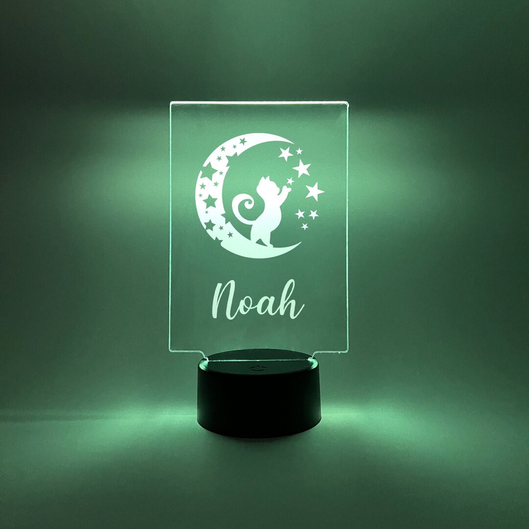 Custom Personalized Picture LED 16 Color Night Light up Lamp Stand ...