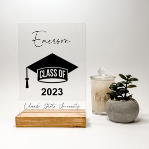 Graduation Class of 2023 Any Year Wood Desk Table Stand Personalized ...