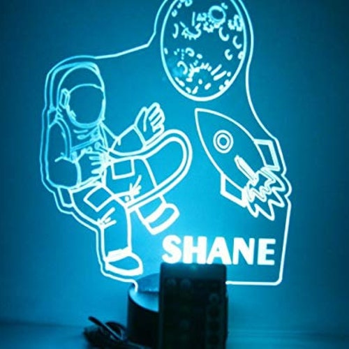 Rocket Ship Space Theme Night Light Personalized Free LED - Etsy